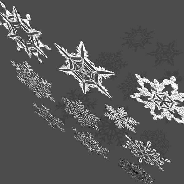 10 snowflakes 3ds