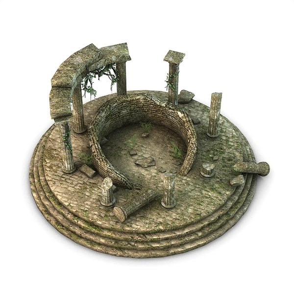 3d ancient temple vines