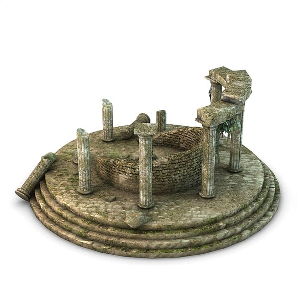 3d ancient temple vines