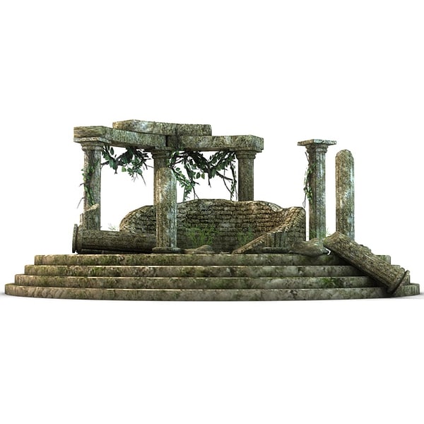 3d ancient temple vines