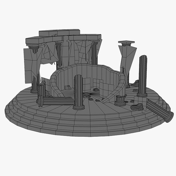3d ancient temple vines