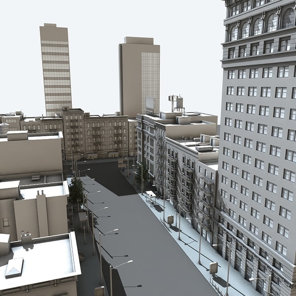 city block 3d model