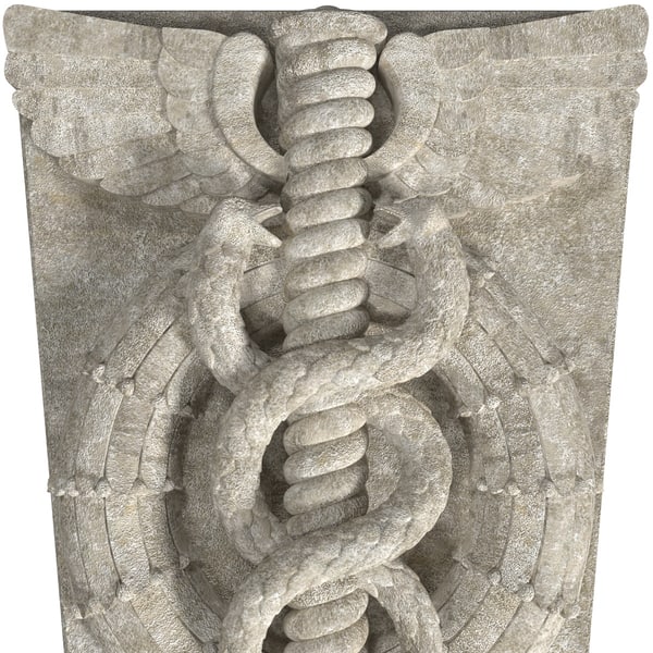 3d caduceus medical symbol