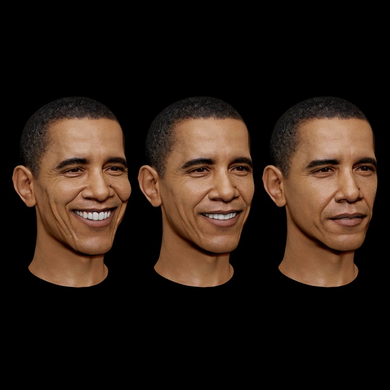 maya morphing smiling face portraits