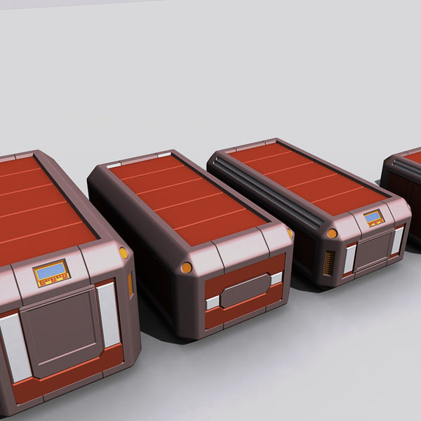 3d sci fi crates