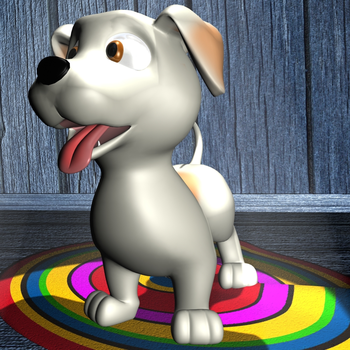 3d cute dog rigged animation model