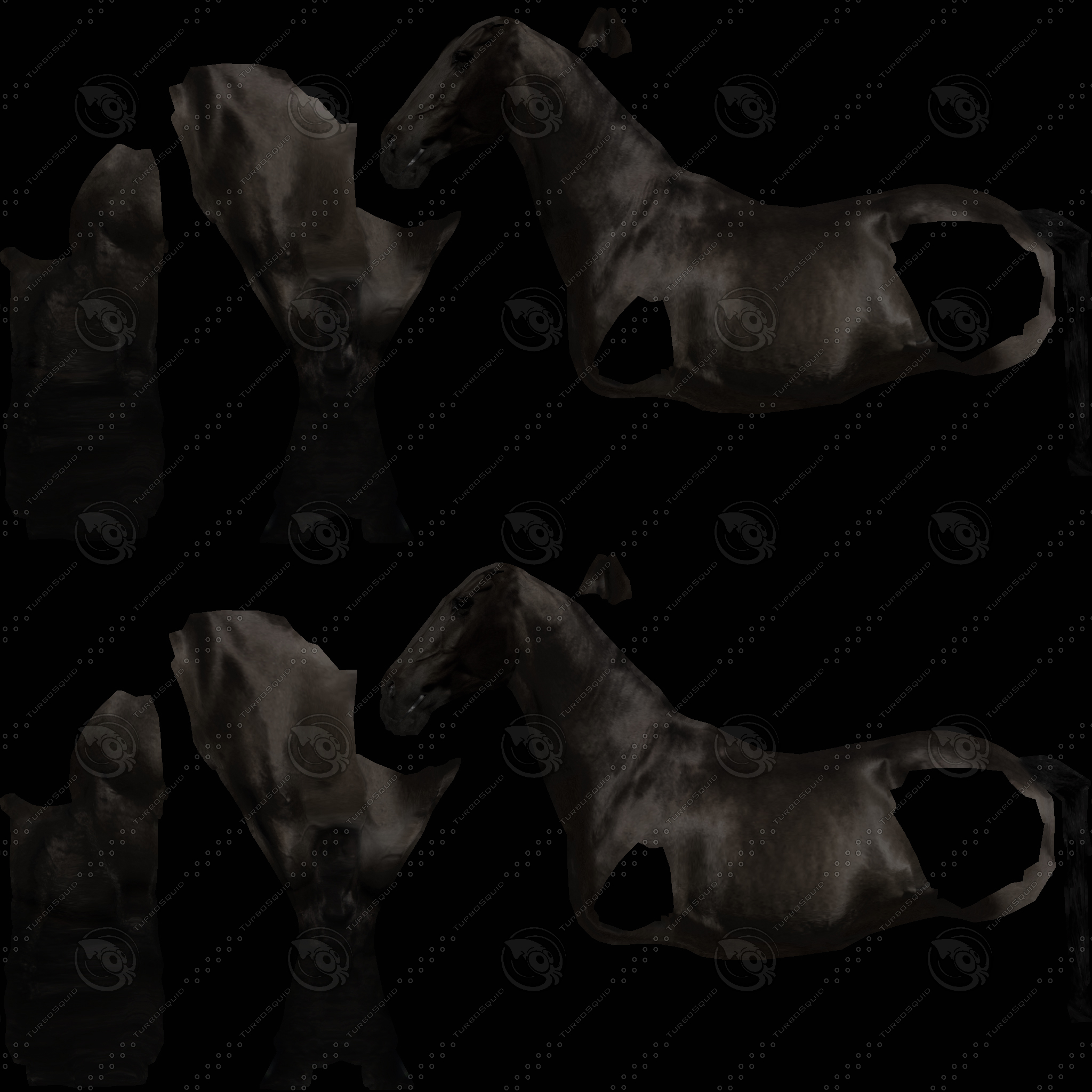 realistic horse rigged max