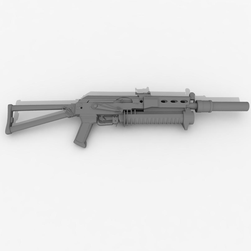 3d pp-19 bizon submachine gun