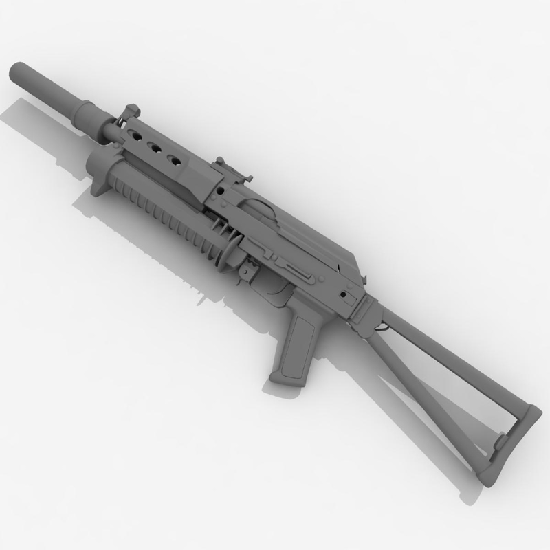 3d pp-19 bizon submachine gun
