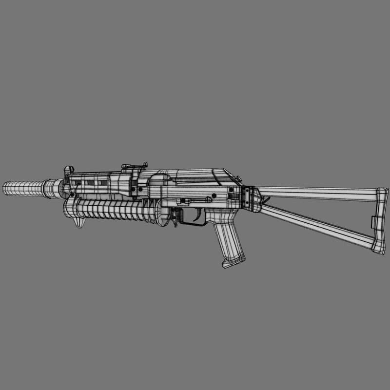 3d pp-19 bizon submachine gun