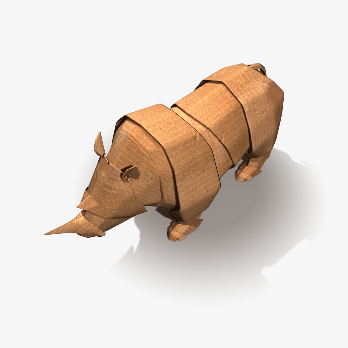 3d origami rhinoceros model