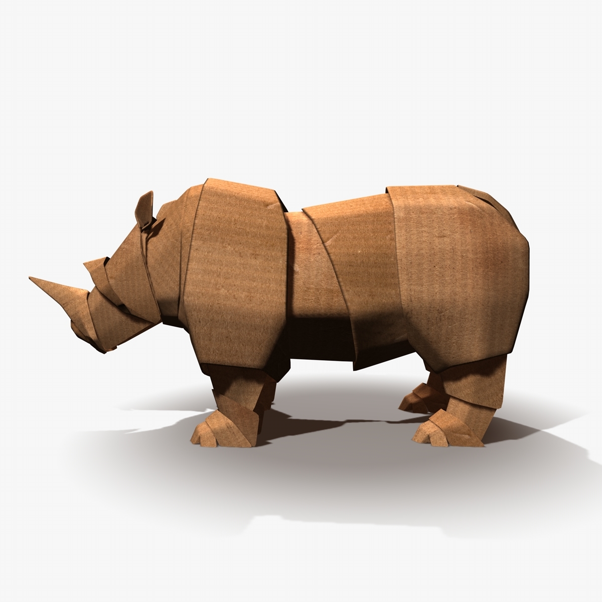 3d origami rhinoceros model