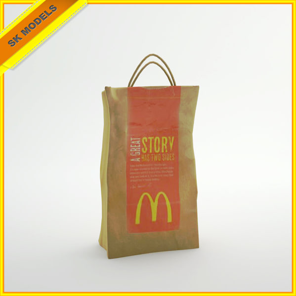 mcdonald s paper bag 3d 3ds