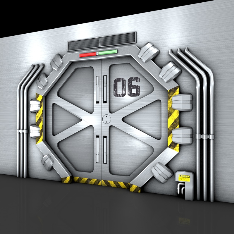 technological door 3d 3ds
