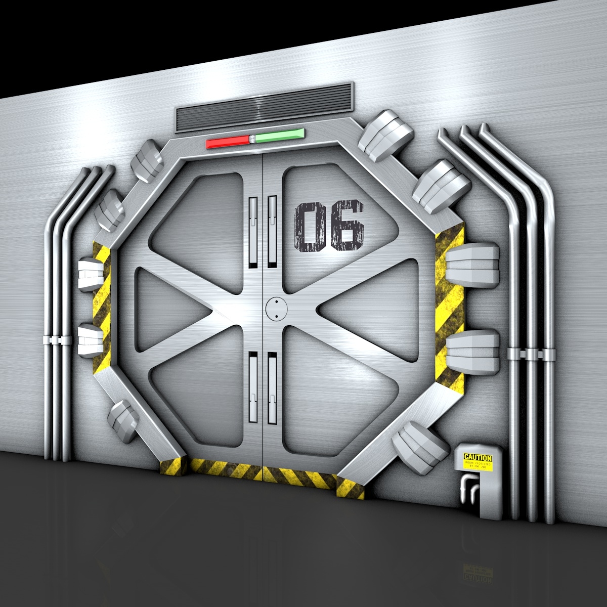 technological door 3d 3ds
