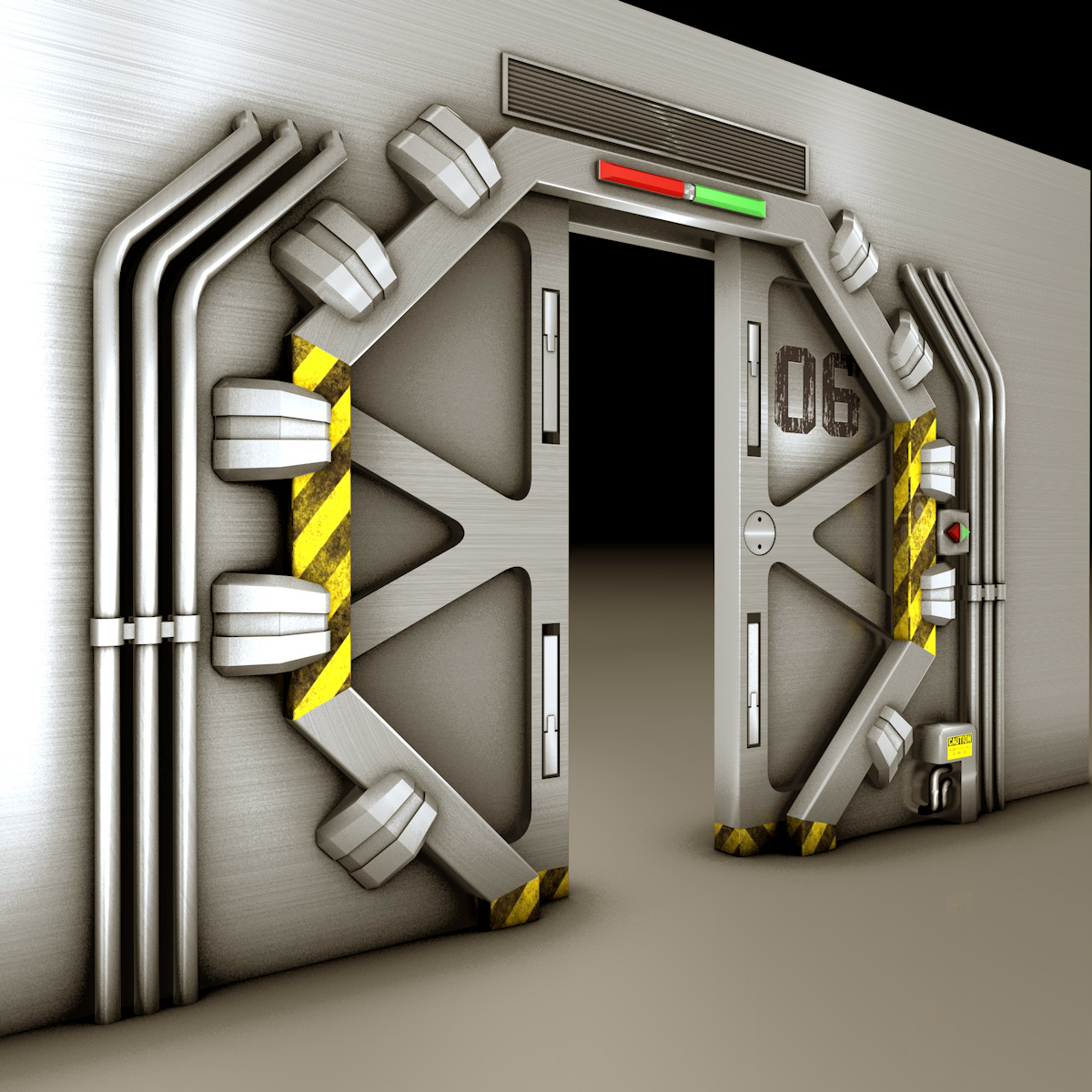 technological door 3d 3ds
