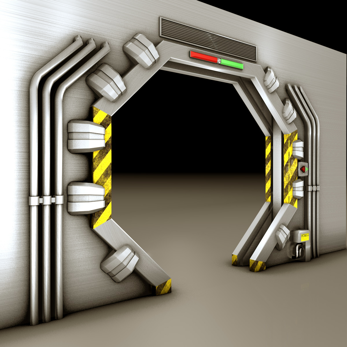 technological door 3d 3ds