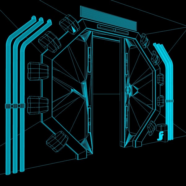 technological door 3d 3ds