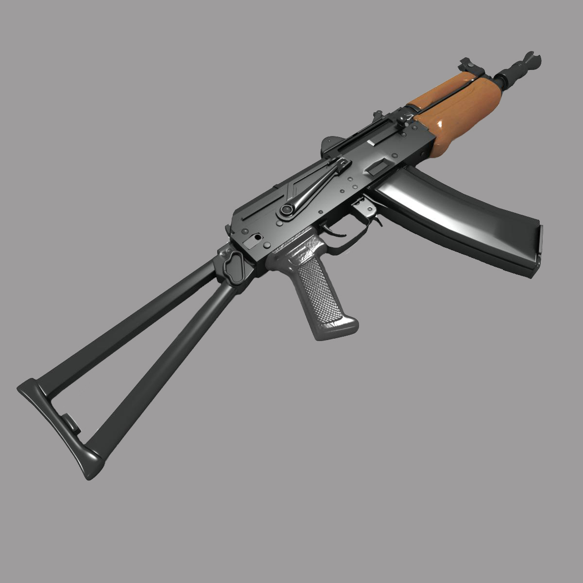 aks-74u carbine assault rifle 3d model