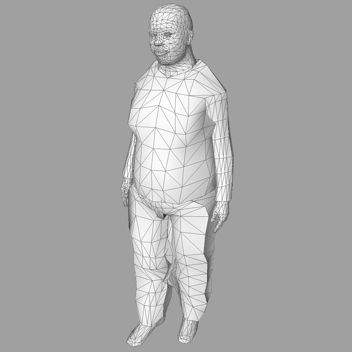 3d model realistically standing african fat