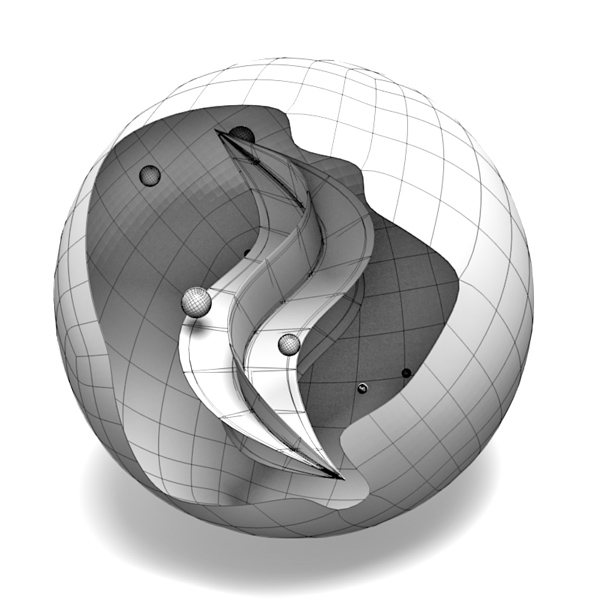 3d colored marbles model