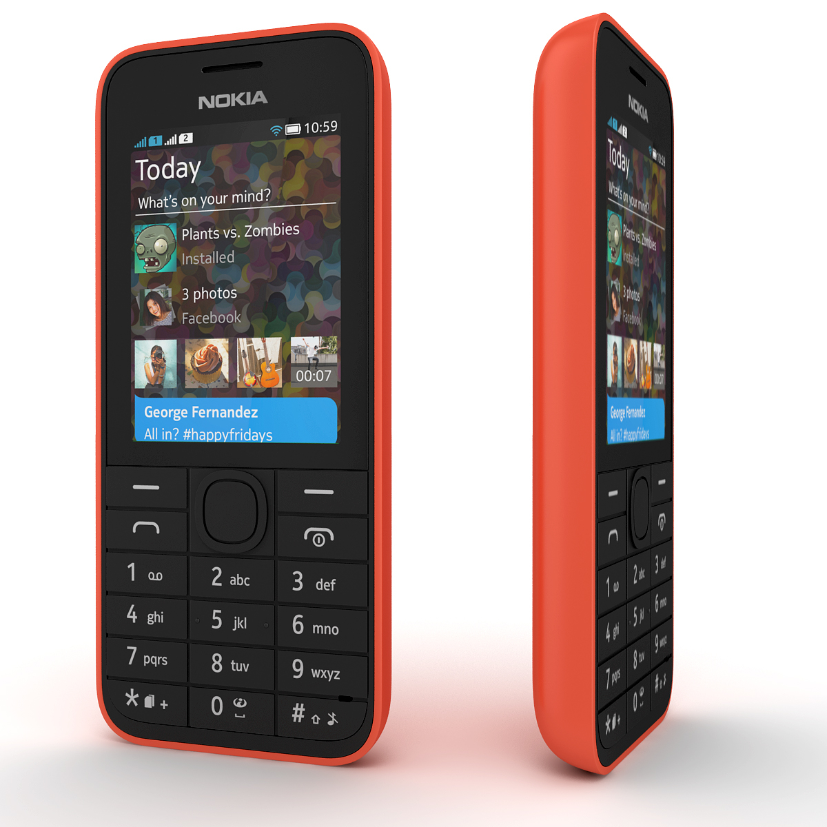 nokia 208 207 phone 3d model