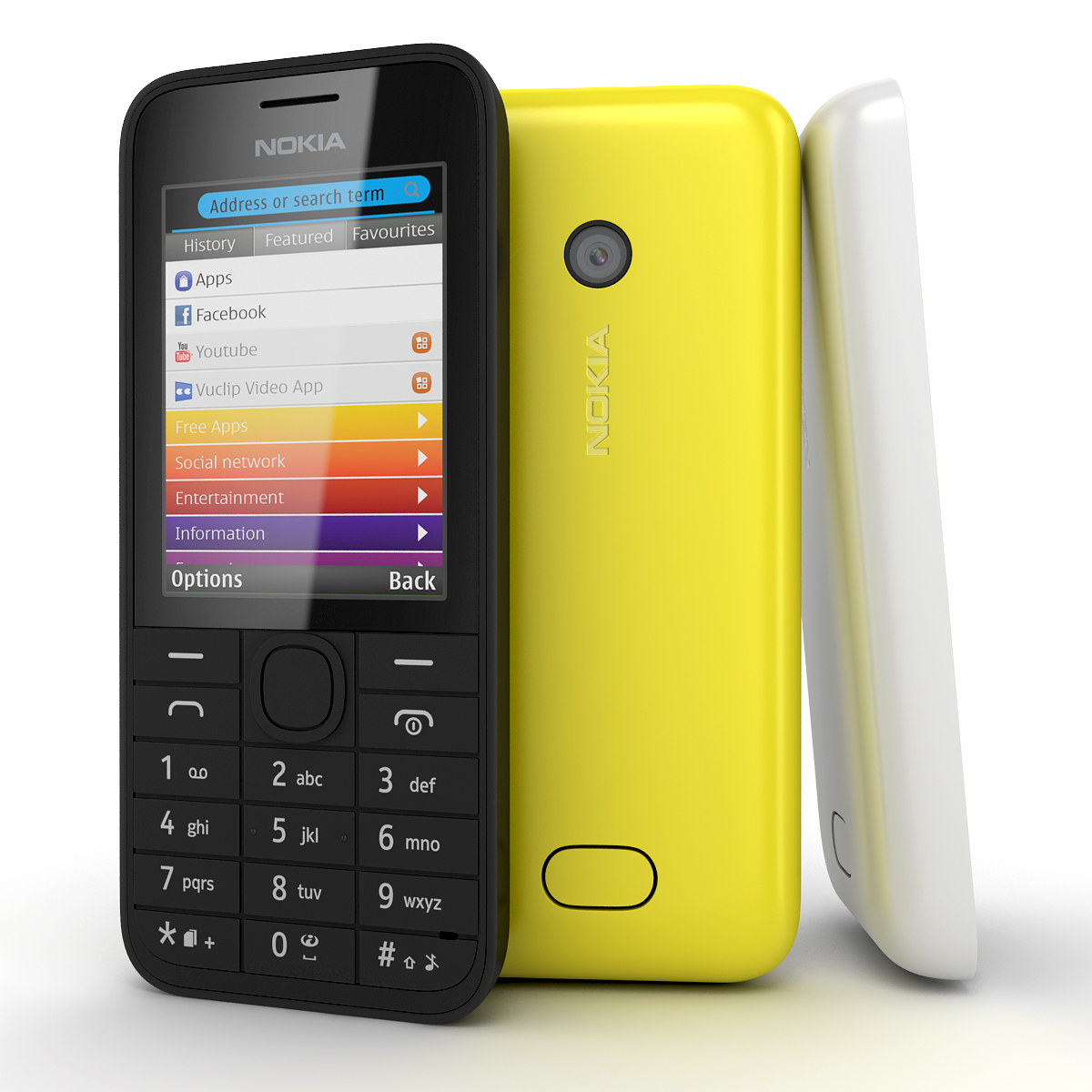nokia 208 207 phone 3d model