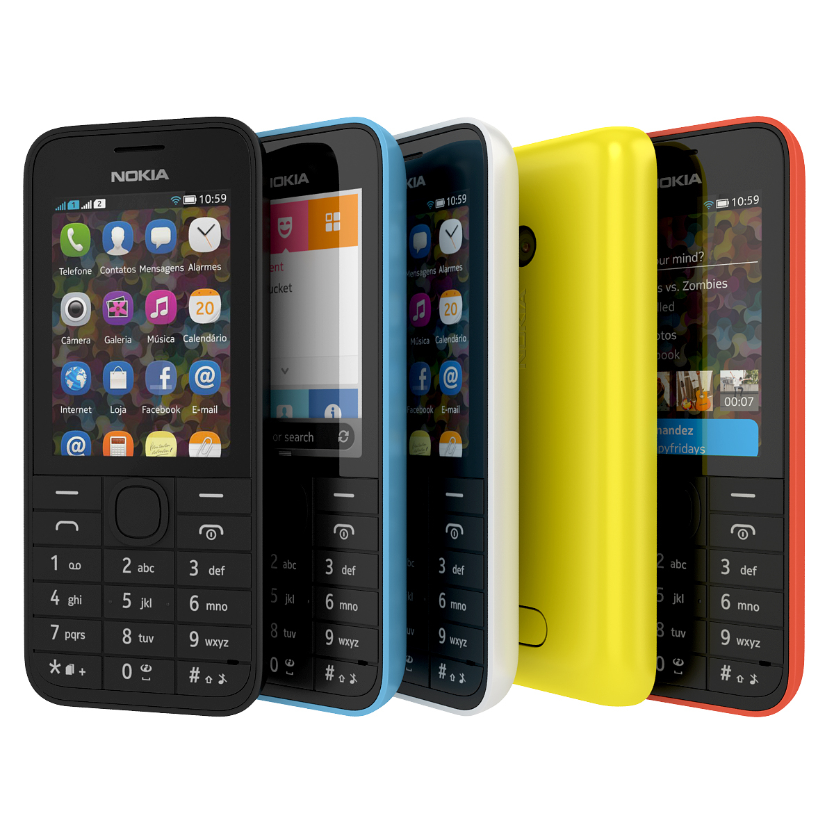 nokia 208 207 phone 3d model