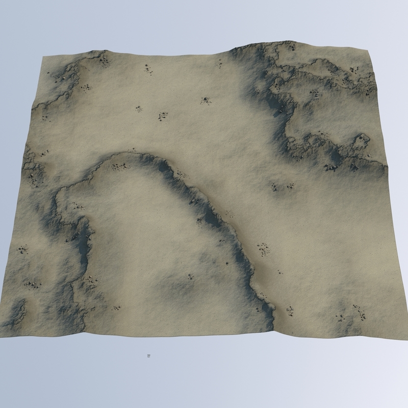 3d model desert terrain landscape