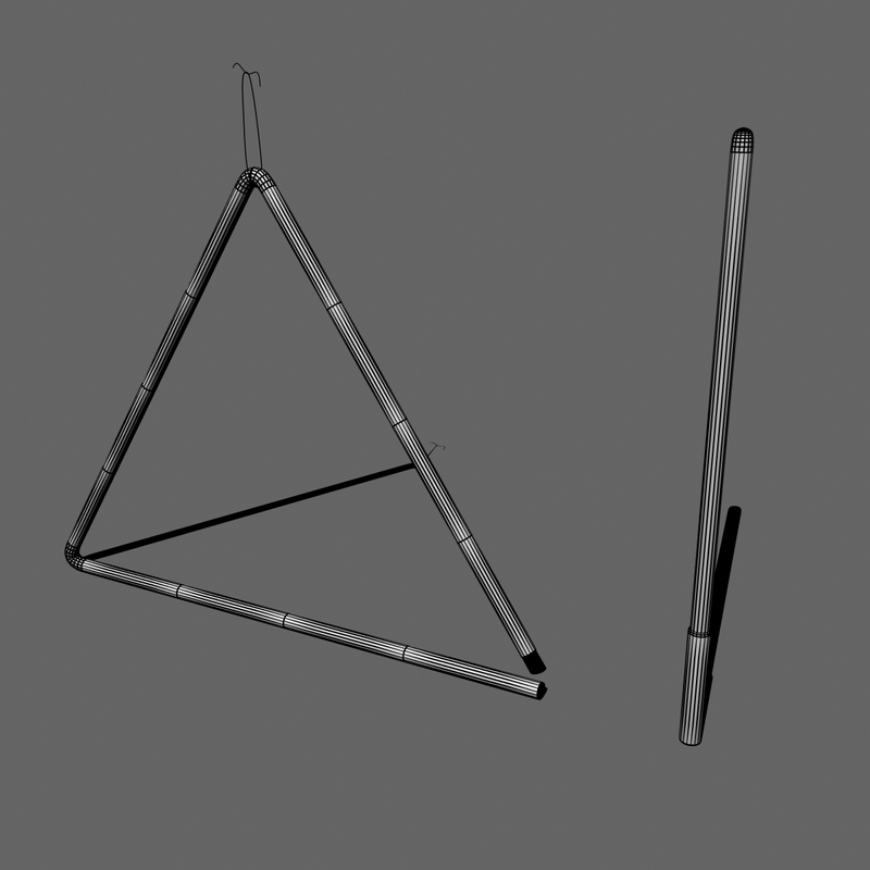 free musical instrument triangel 3d model