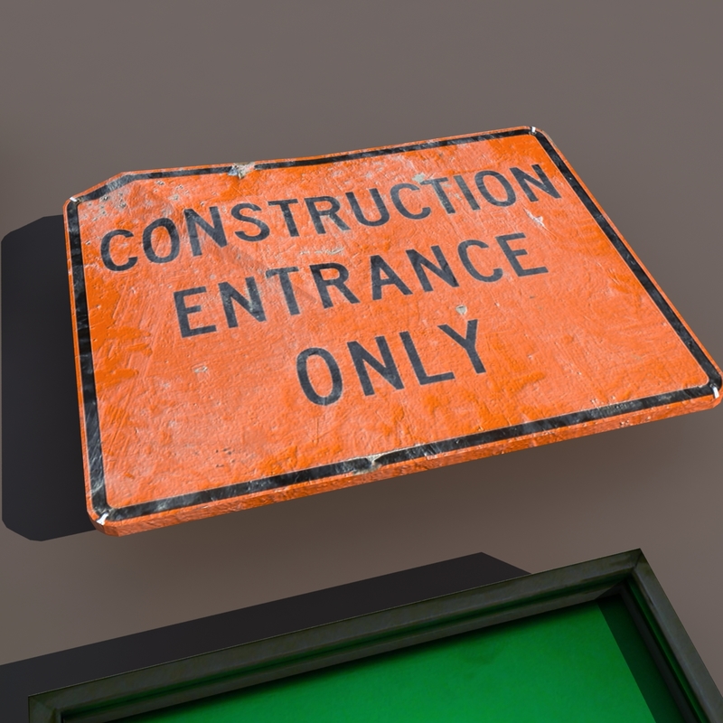 3d city signs modeled model