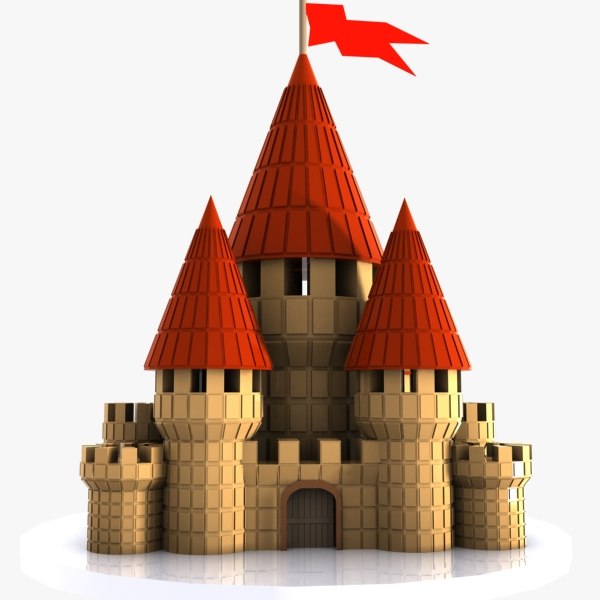 3d cartoon castle toon