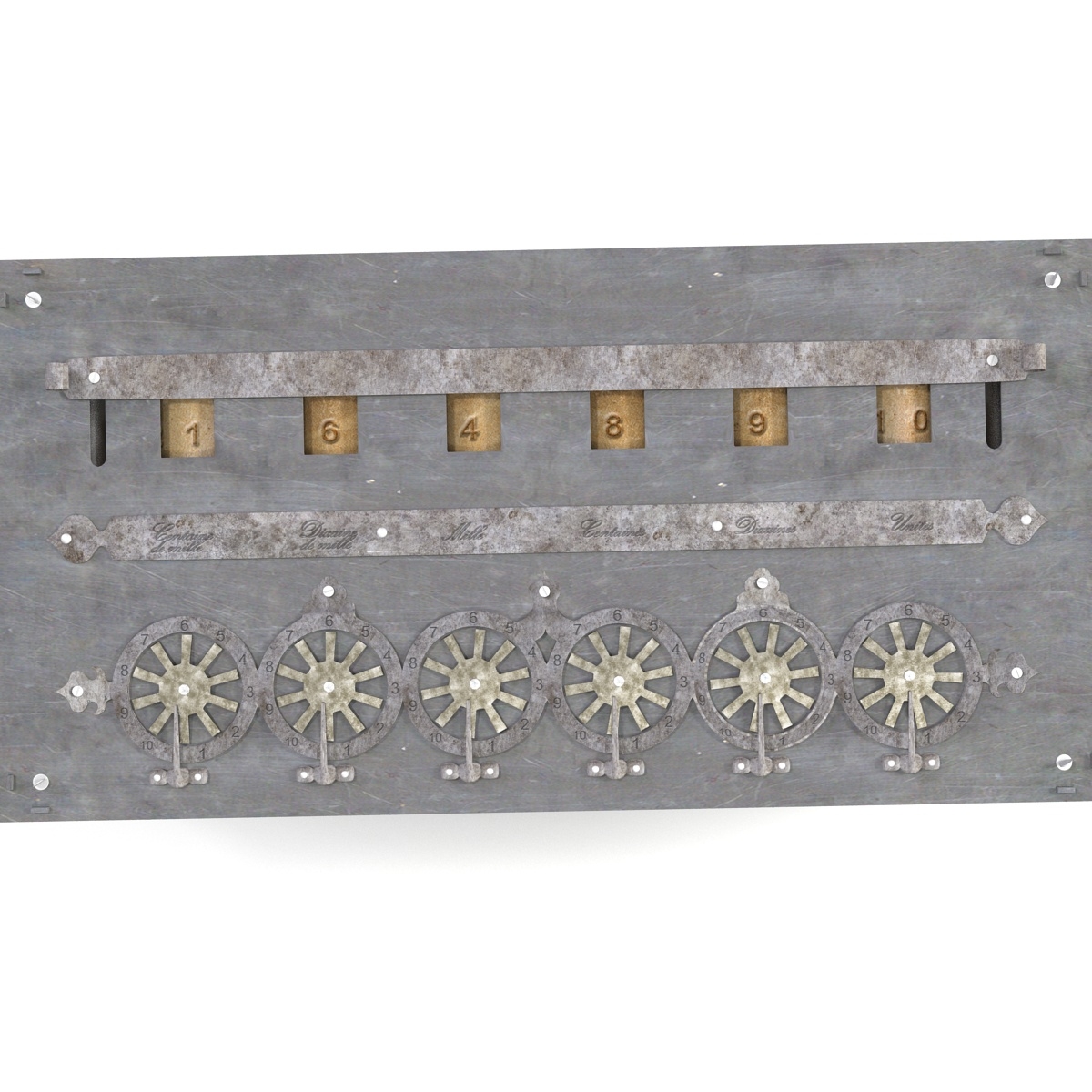 3d blaise pascal calculating machine model