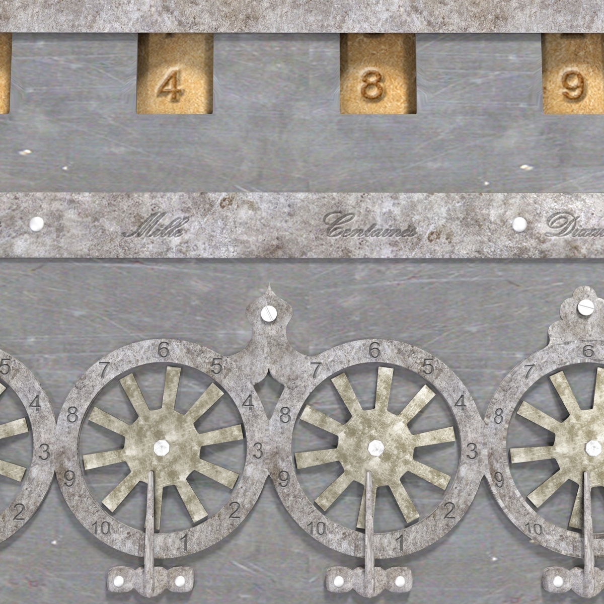 3d blaise pascal calculating machine model