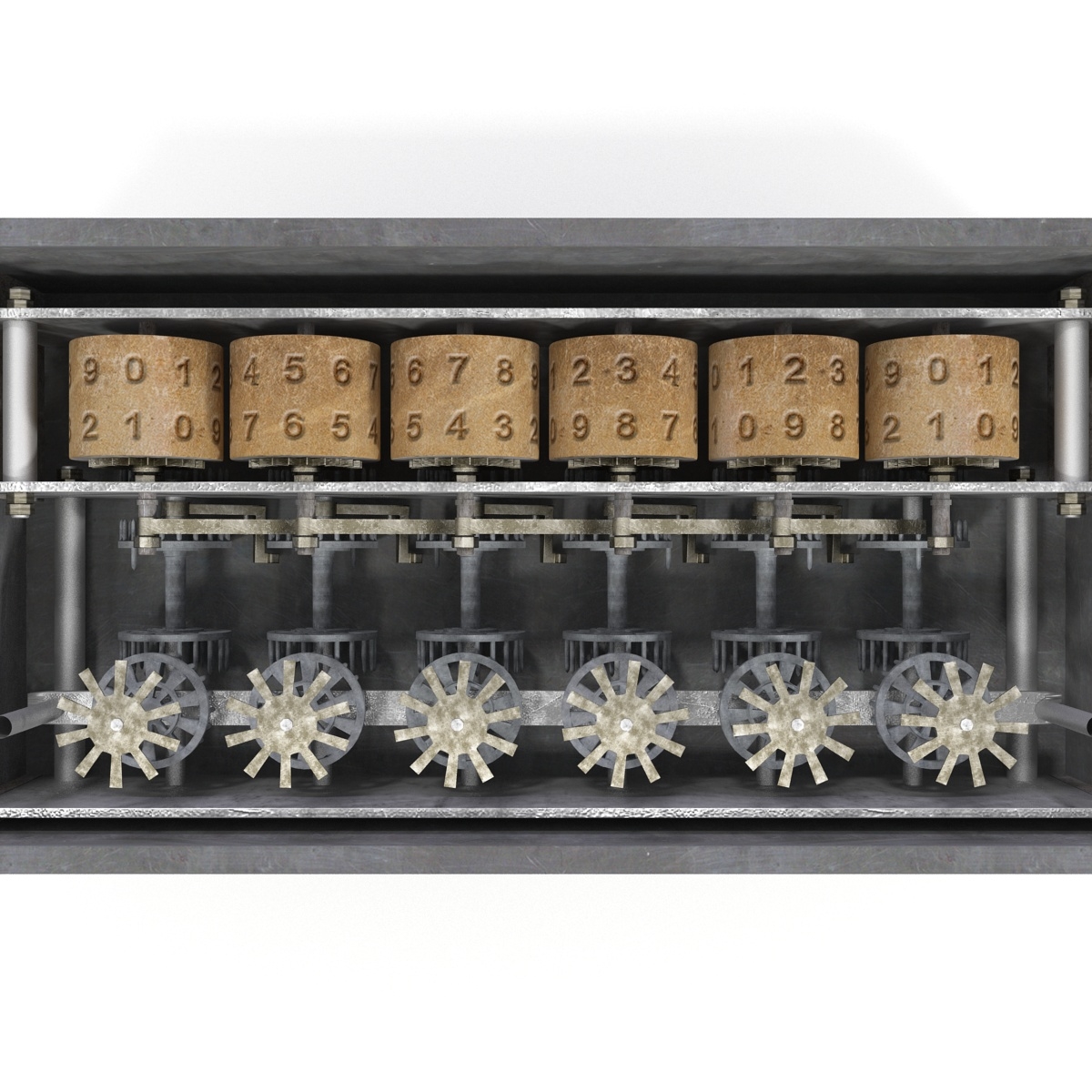 3d blaise pascal calculating machine model