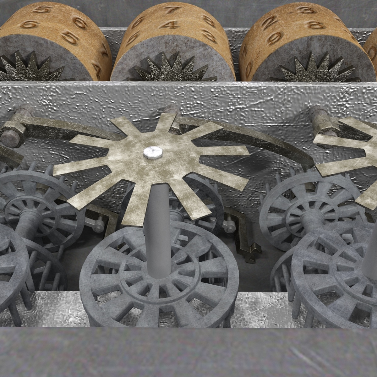 3d blaise pascal calculating machine model