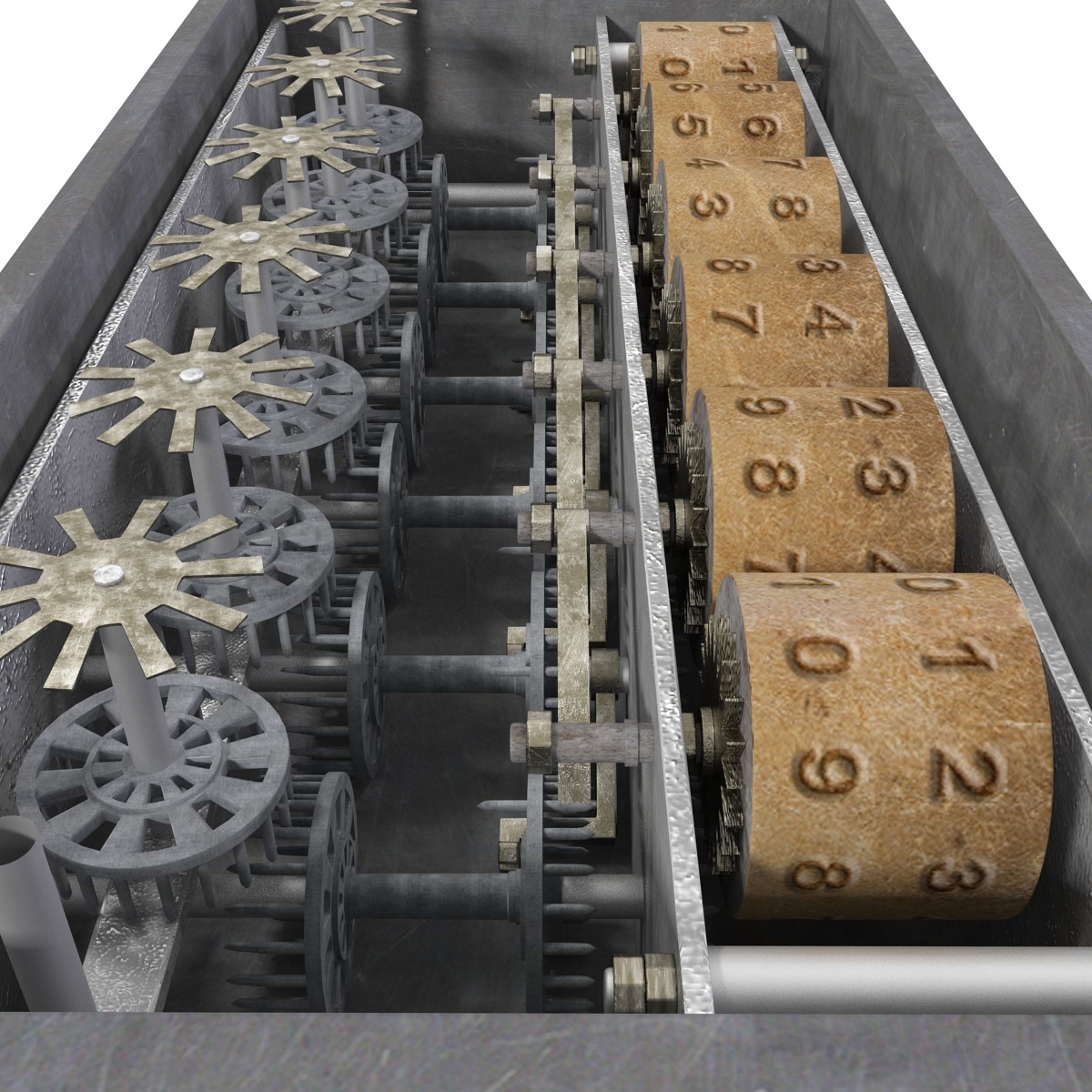 3d blaise pascal calculating machine model