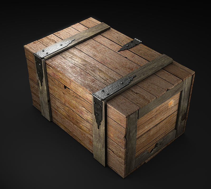 wooden box wood 3d model
