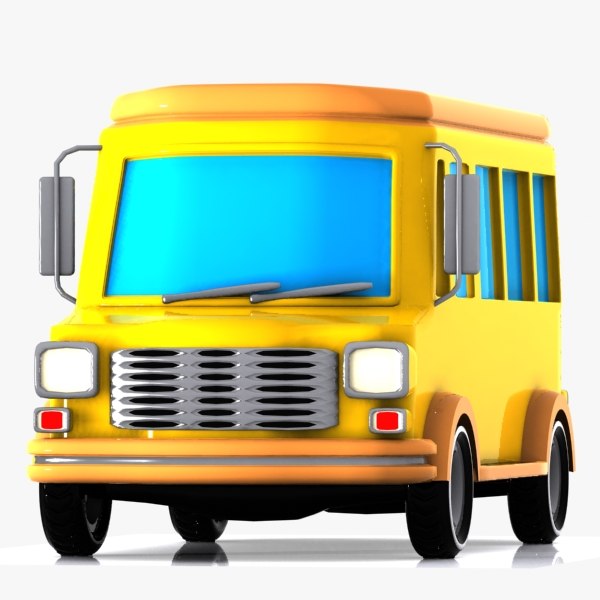 cartoon minibus bus 3d max