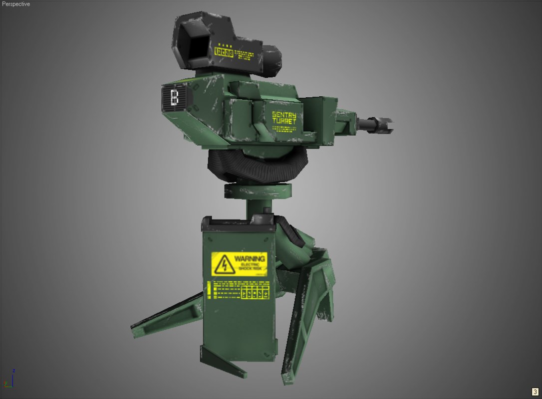 sentry turret 3d model