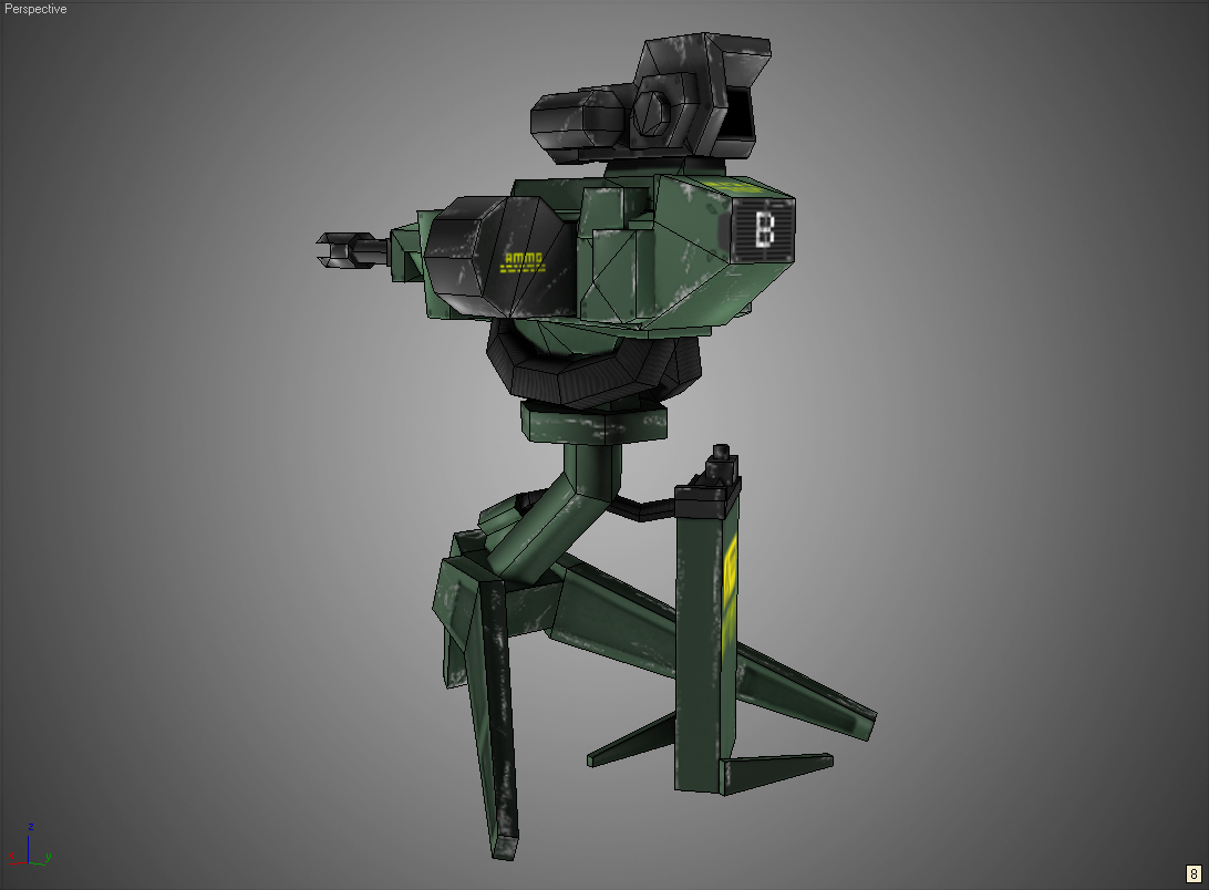 sentry turret 3d model
