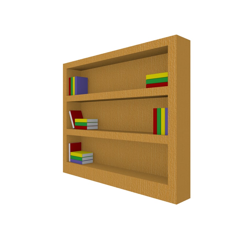 3d book bookshelf shelf