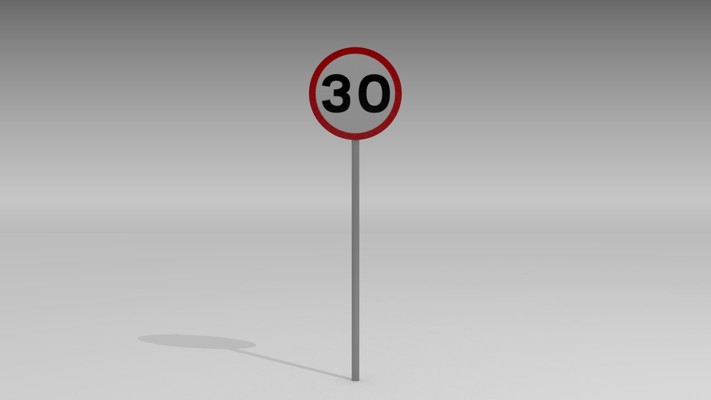 30 speed limit sign 3d obj