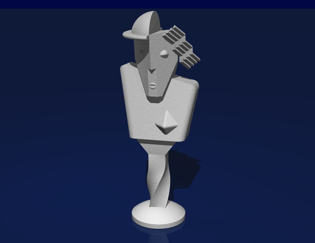 free statue cubist 3d model