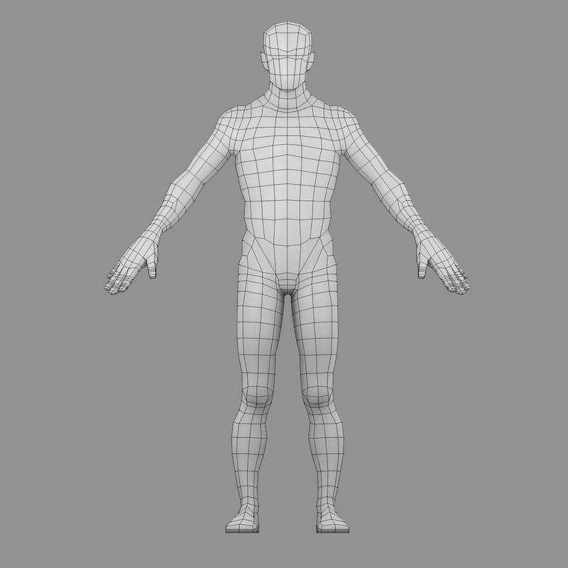 3ds max male base mesh