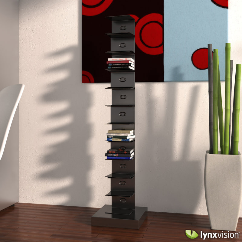 3d tower metal bookcase