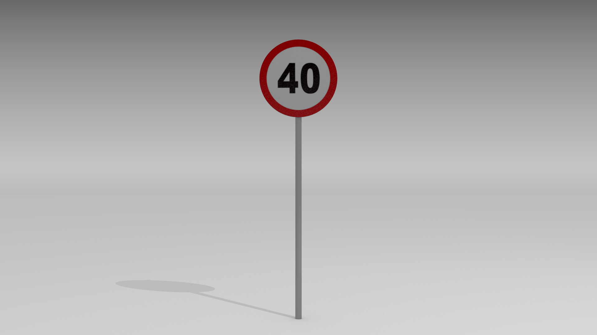 3d model 40 speed limit sign