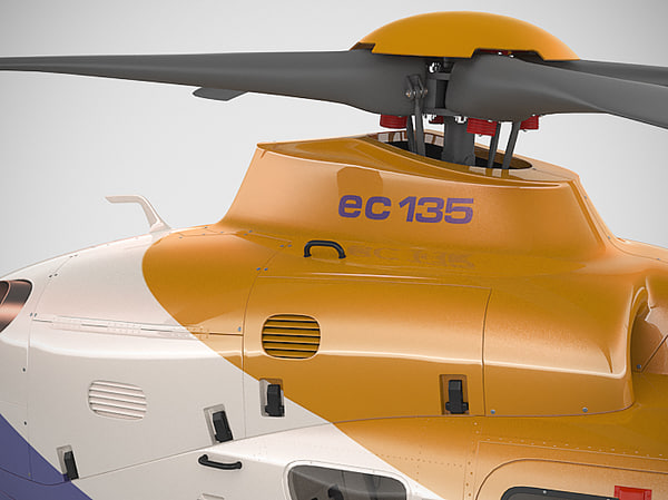 realistic eurocopter ec135 3d max