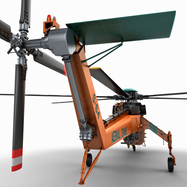 sikorsky s-64 skycrane helicopter 3d max