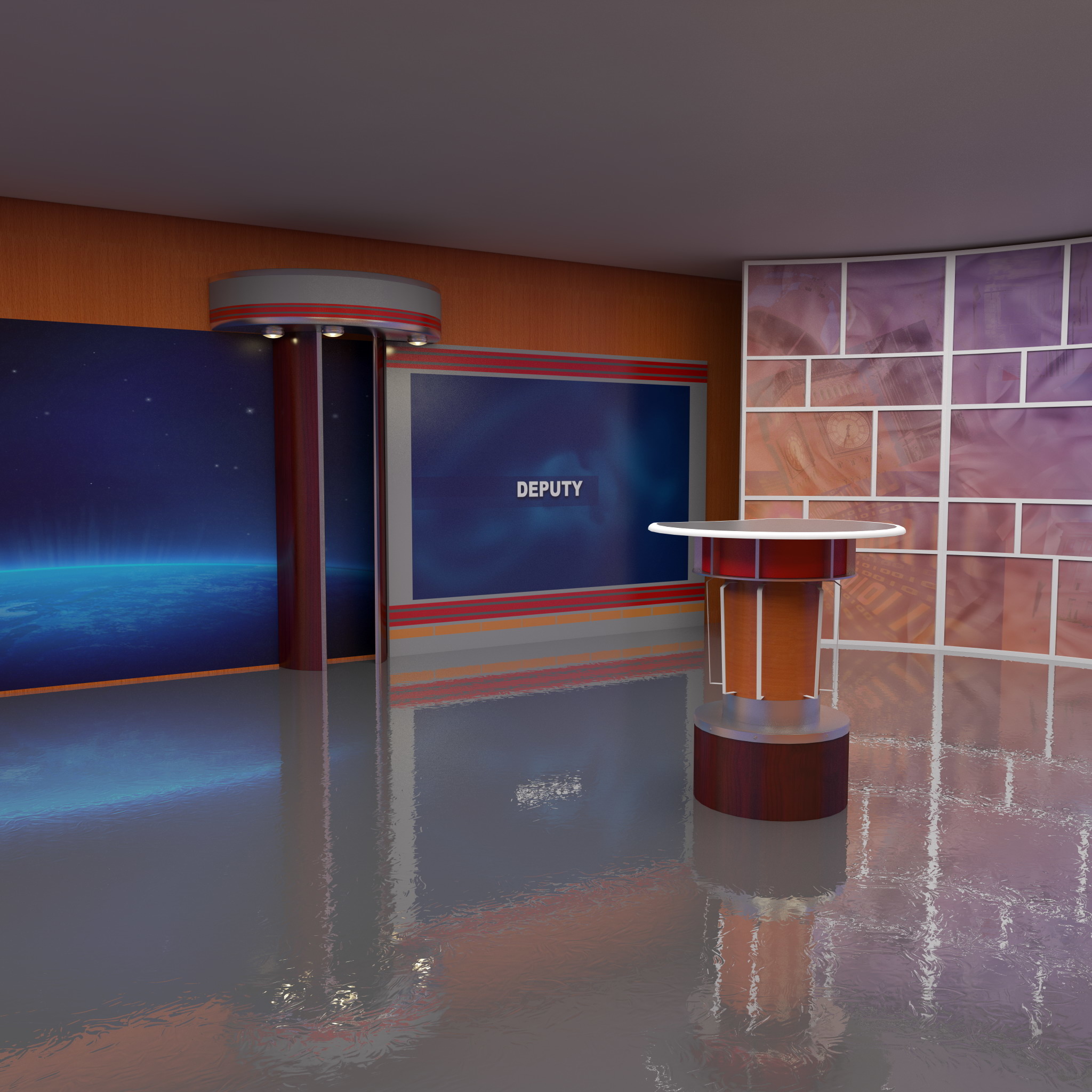 tv studio 3d model
